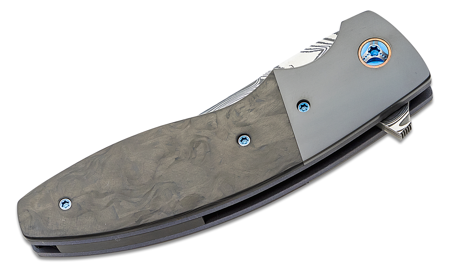 Kirby Lambert Custom Cutlass Flipper Knife 3.75" Damacore Blade, Marble ...