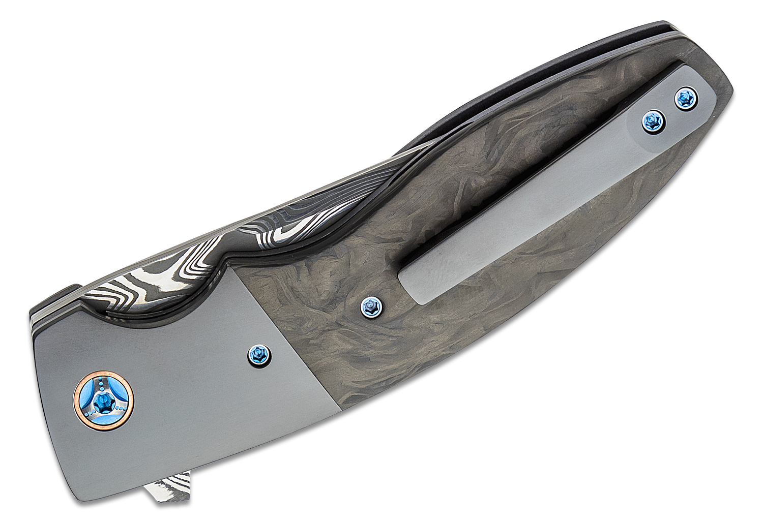 Kirby Lambert Custom Cutlass Flipper Knife 3.75" Damacore Blade, Marble ...