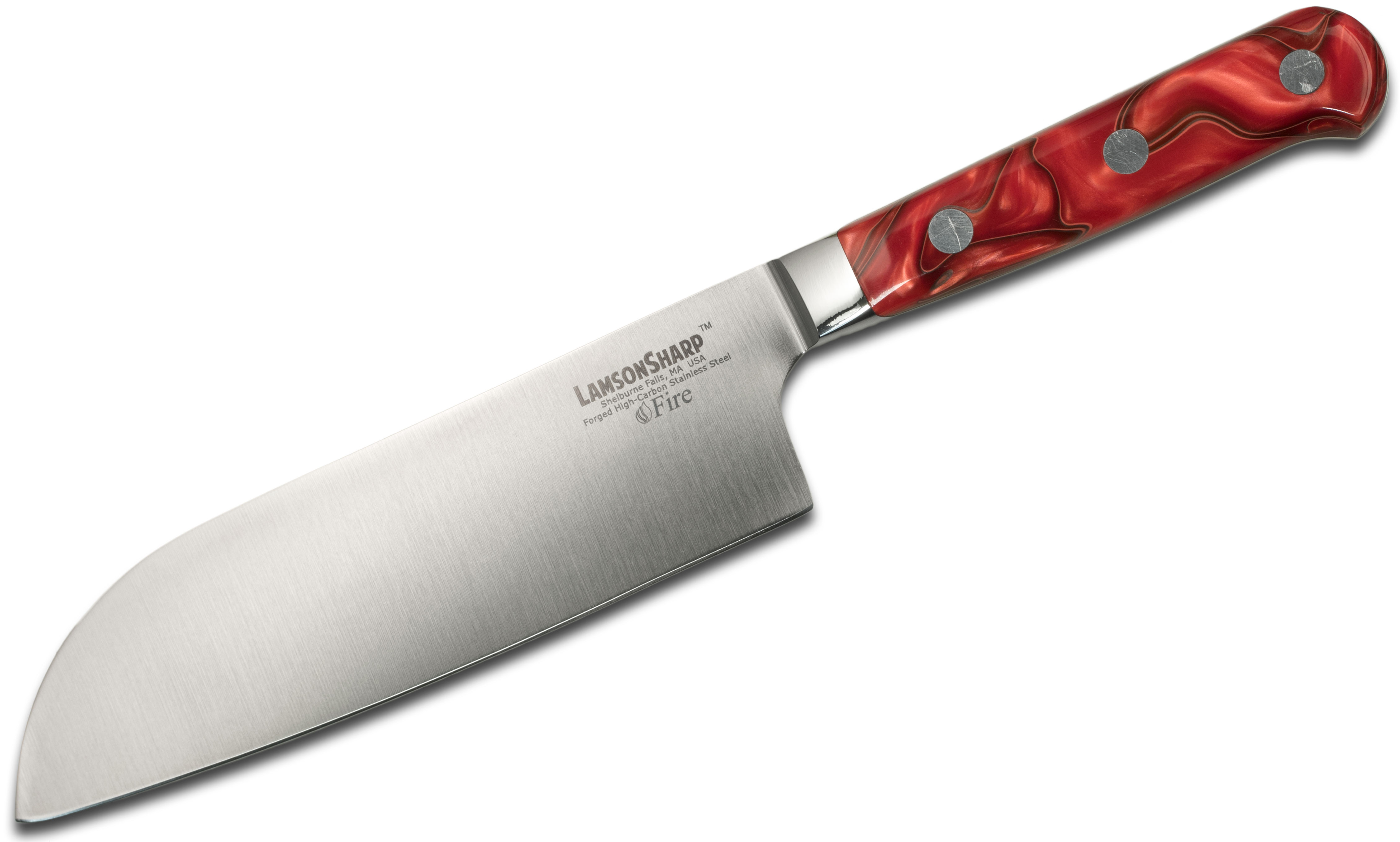 LamsonSharp USA 7" Fire Forged Santoku Knife, Kirinite Handle ...