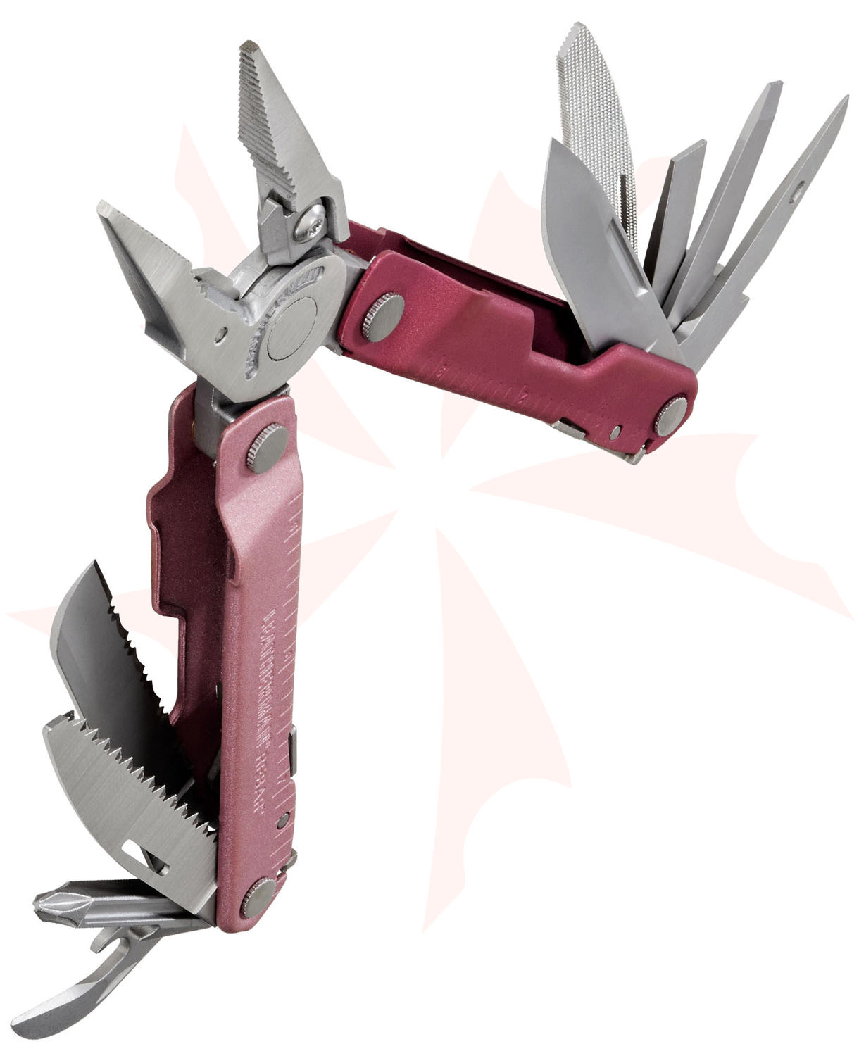 Leatherman Rebar Full-Size Multi-Tool, Heathered Cranberry, Stainless ...