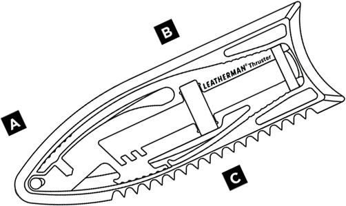Leatherman 831852 Thruster Keychain Size Mini Multi-Tool, Surf ...