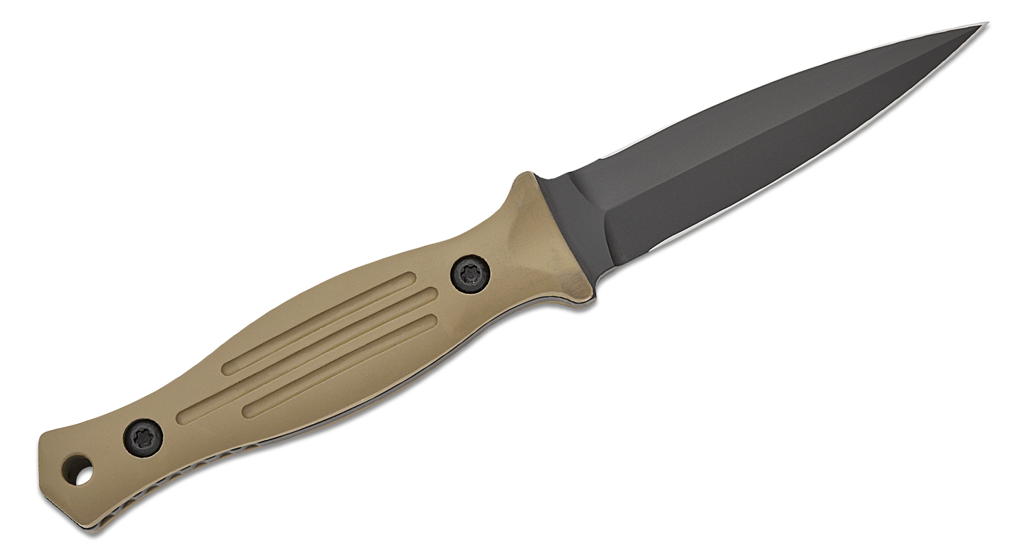 Les George Mid-Tech Galvo Fixed Blade Boot Knife 4" CPM-3V Black ...