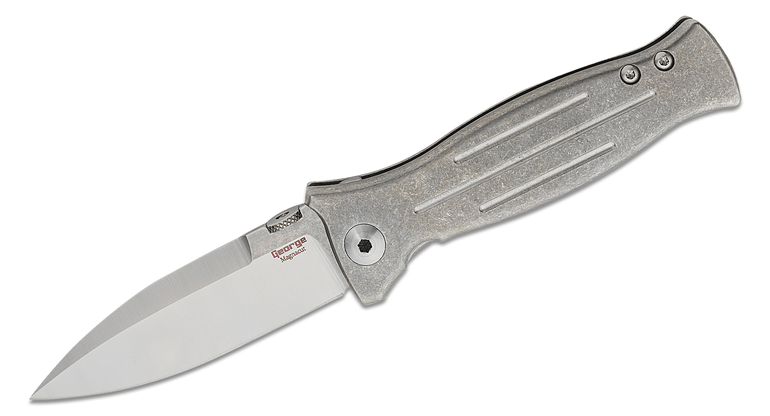 Les George MK3 Mid-Tech Folding Knife 3.75" CPM-MagnaCut Satin Spear ...