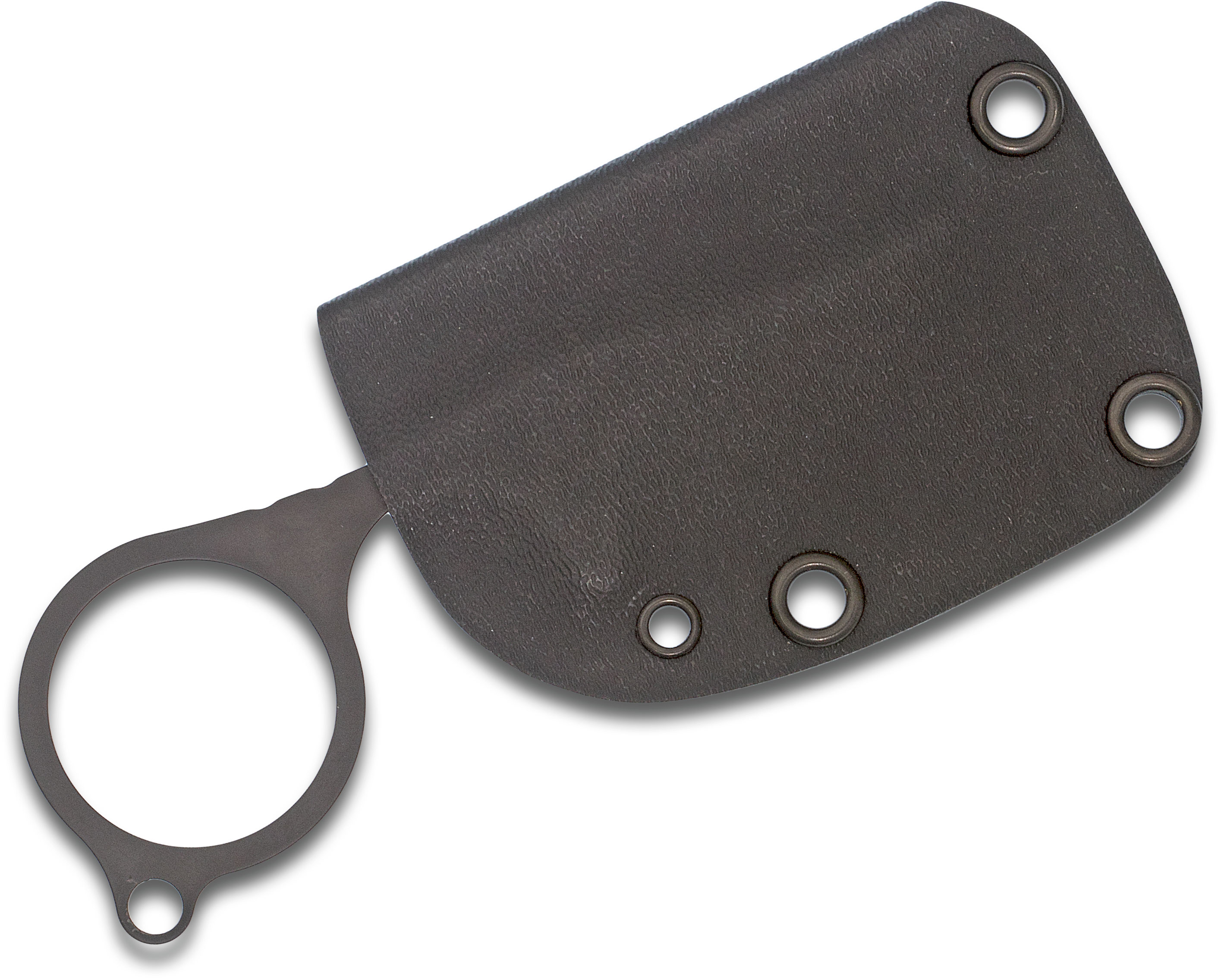 Les George Sabot Ring Knife Fixed 2" CTS-XHP Black Plain Blade, Kydex ...
