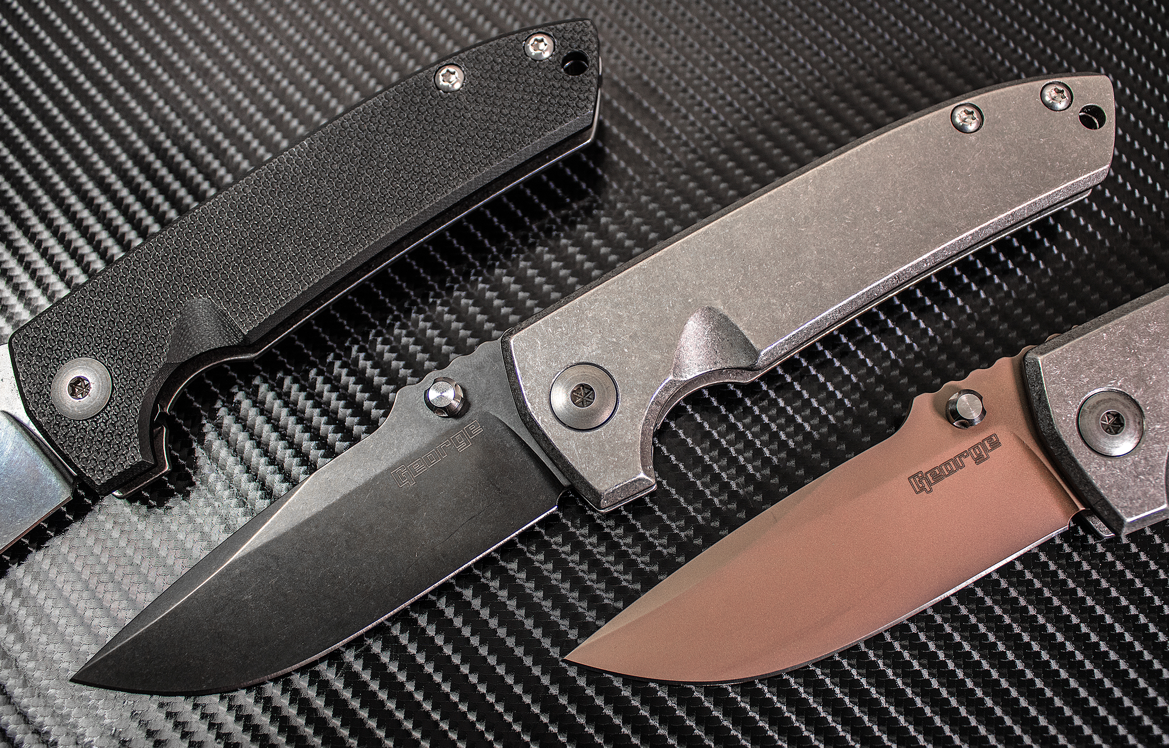 Les George VECP Mid-Tech Folder 3.5" Black DLC CTS-XHP Plain Blade ...