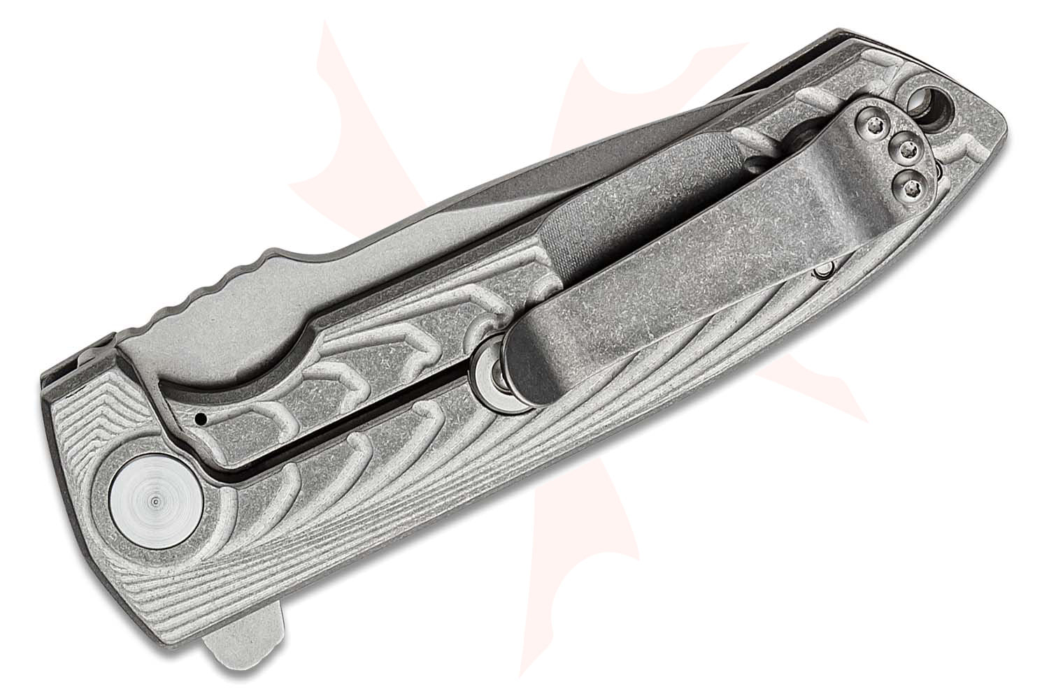 Les George VECP Mid-Tech Flipper Knife 3.5" CTS-204P Stonewashed Drop ...