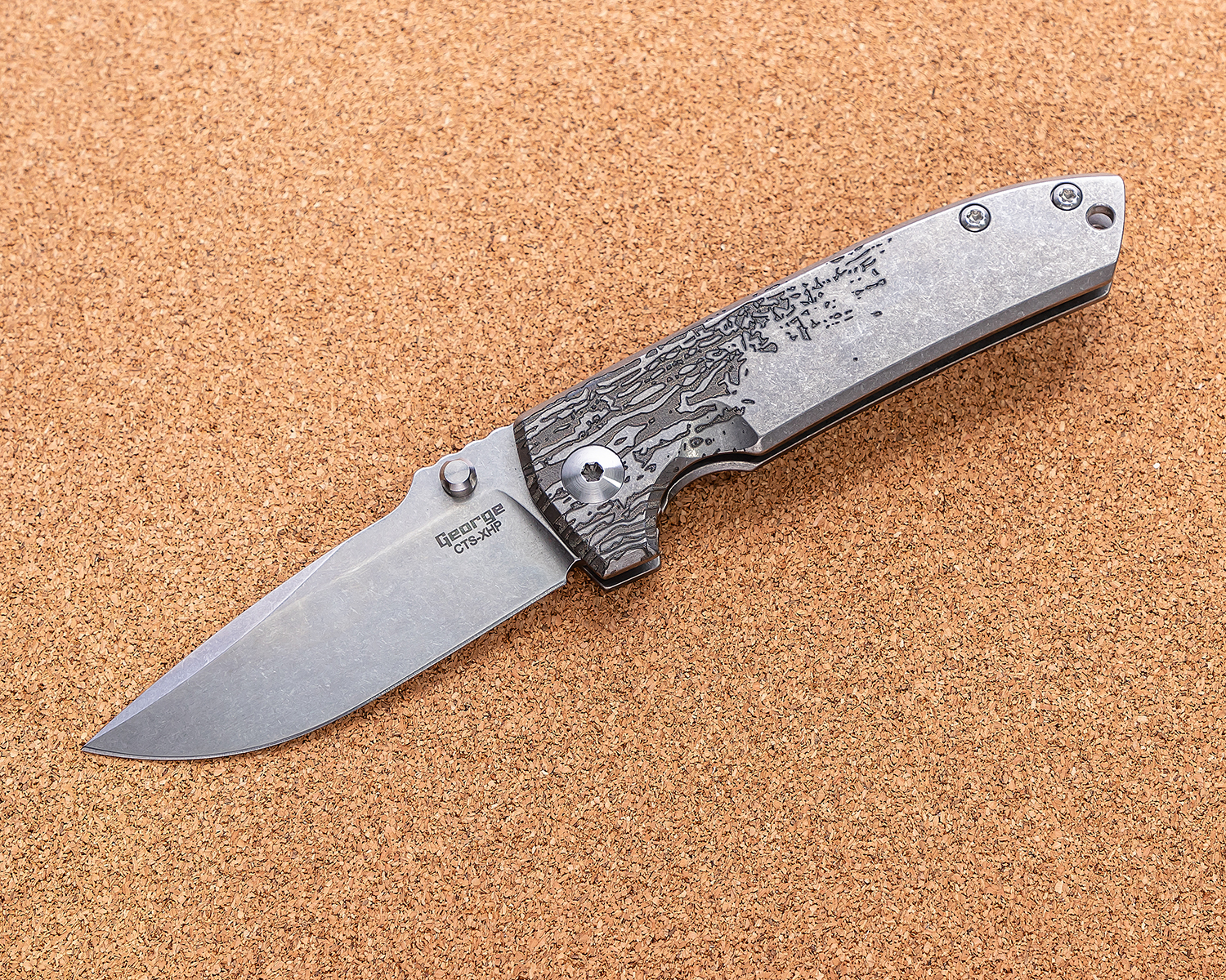 Les George VECP Mid-Tech Folding Knife 3.5" Stonewashed CTS-XHP Plain ...