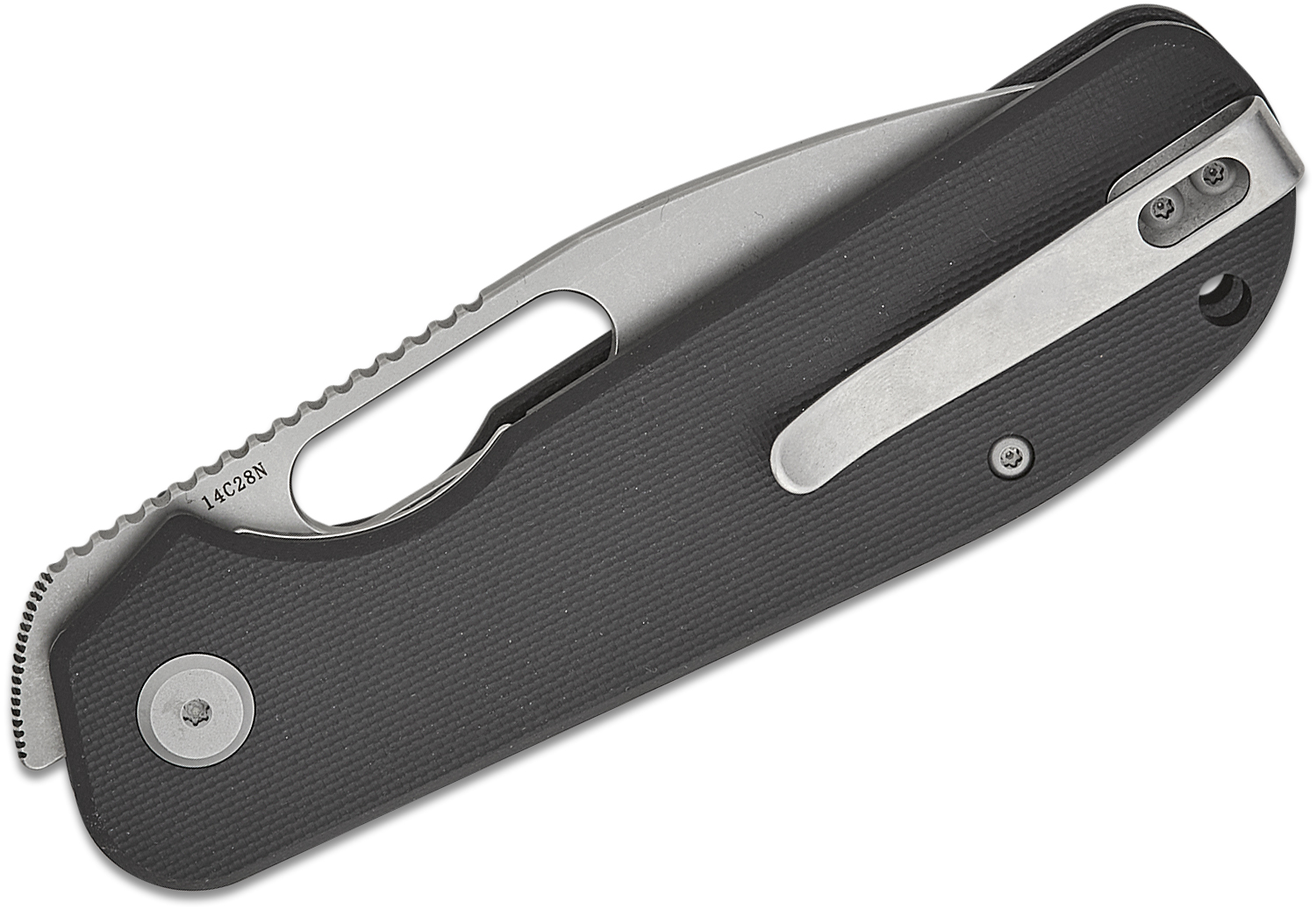 Liong Mah Designs Eutektik EFD Front Flipper Knife 3.5" 14C28N Stonewashed Drop Point Blade ...