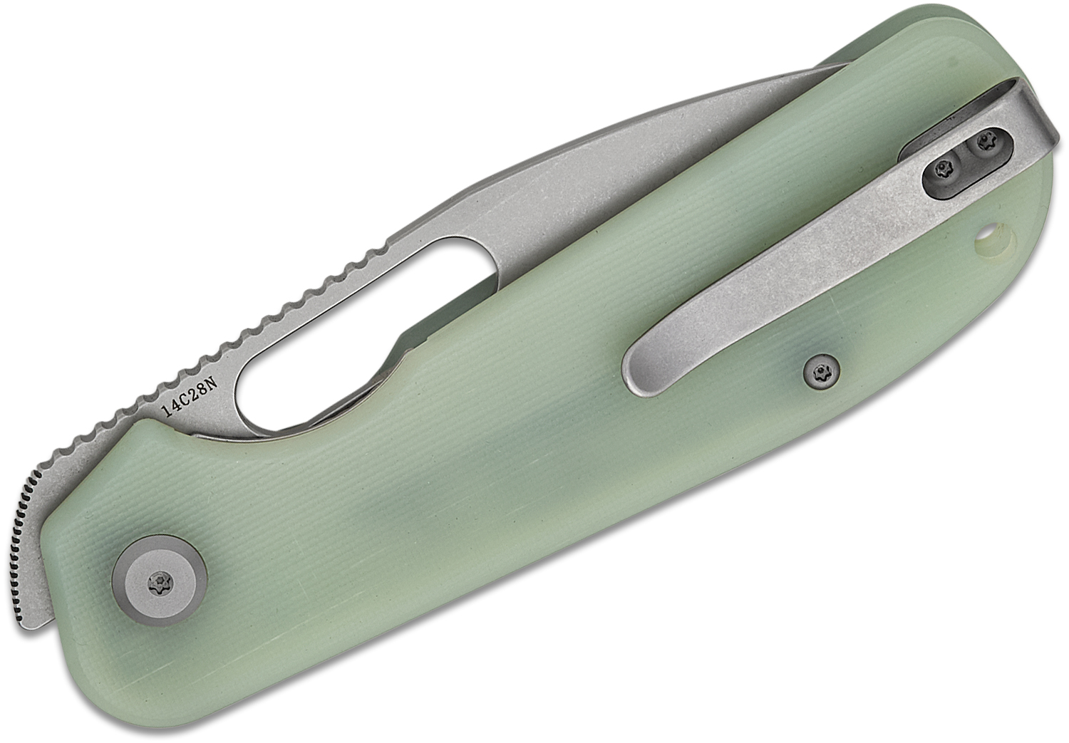 Liong Mah Designs Eutektik EFD Front Flipper Knife 3.5" 14C28N Stonewashed Drop Point Blade ...