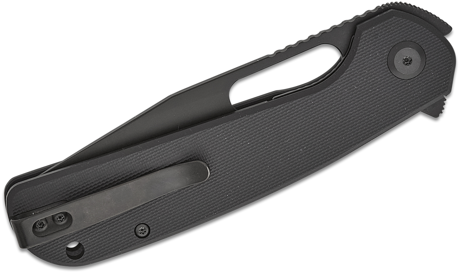 Liong Mah Designs Eutektik Trinity Left Handed Flipper Knife 3.75" 14C28N Black Stonewashed Clip ...