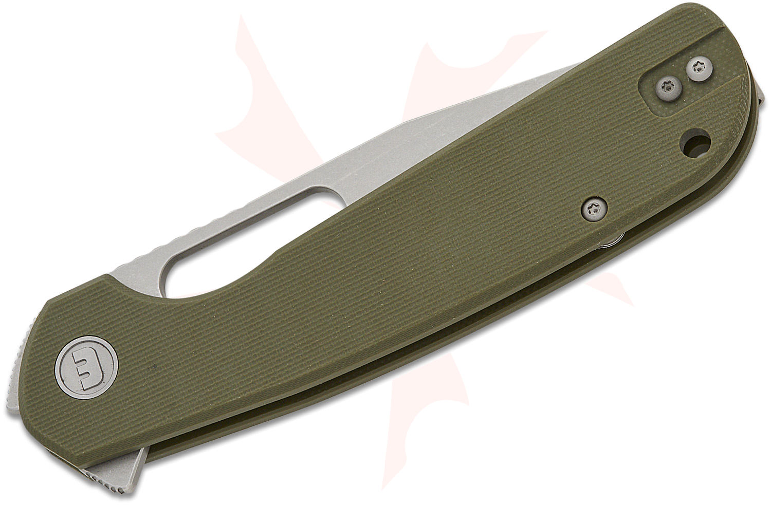 Liong Mah Designs Eutektik Trinity Left Handed Flipper Knife 3.75" 14C28N Stonewashed Clip Point ...