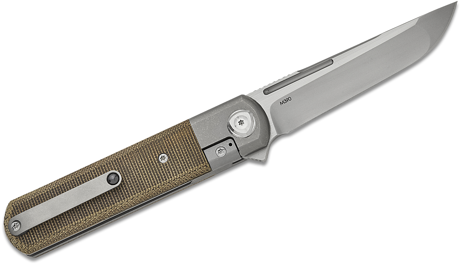 Liong Mah Designs T-1 Tanto One Bolster Lock Flipper Knife 3.75" M390 ...