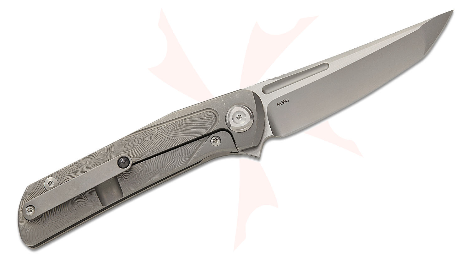 Liong Mah Designs Warrior 3 Flipper Knife 3.75" M390 Frosted Satin Hand ...