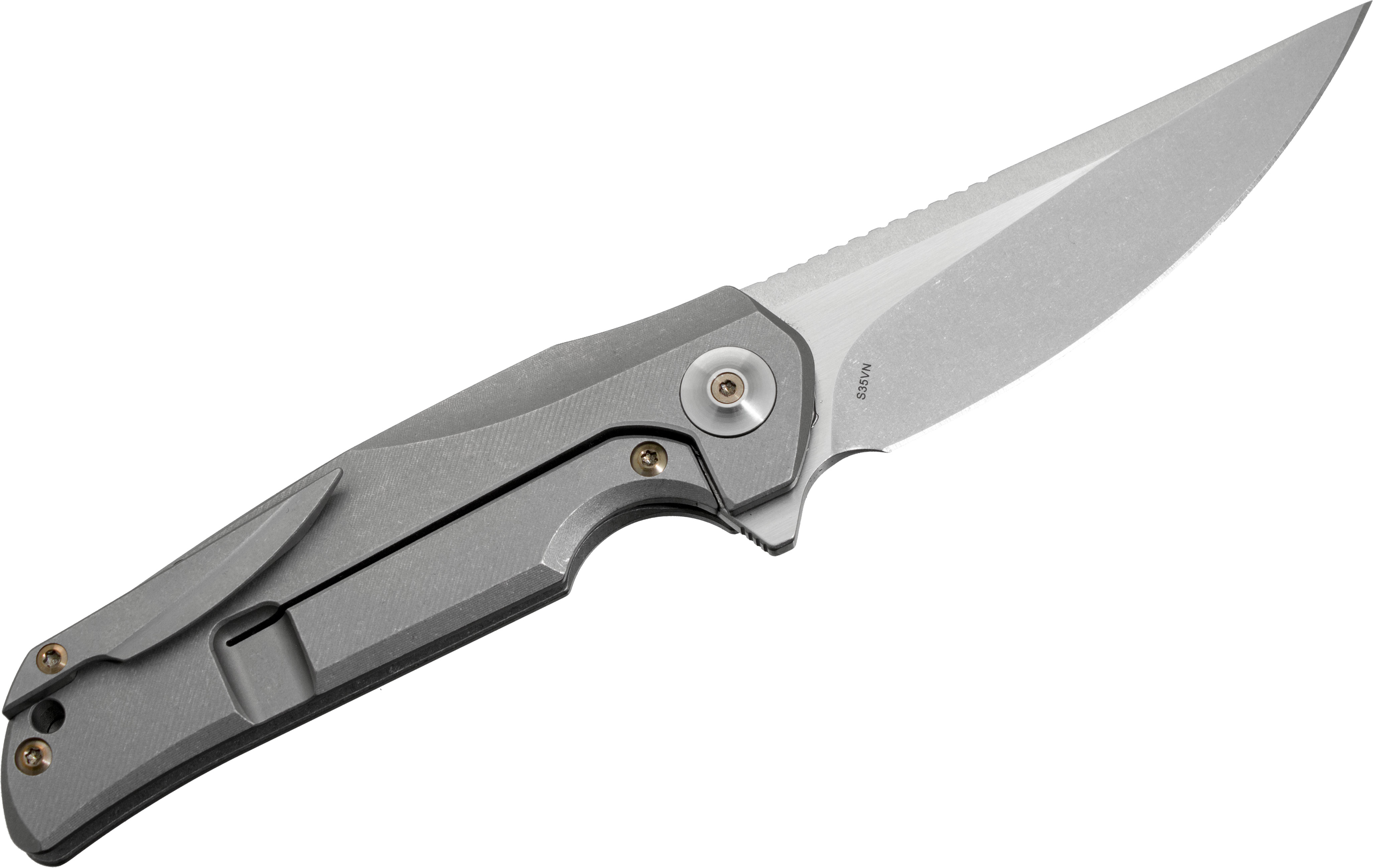 Liong Mah Designs Tempest Flipper 3.75" S35VN Stonewashed Plain Blade ...