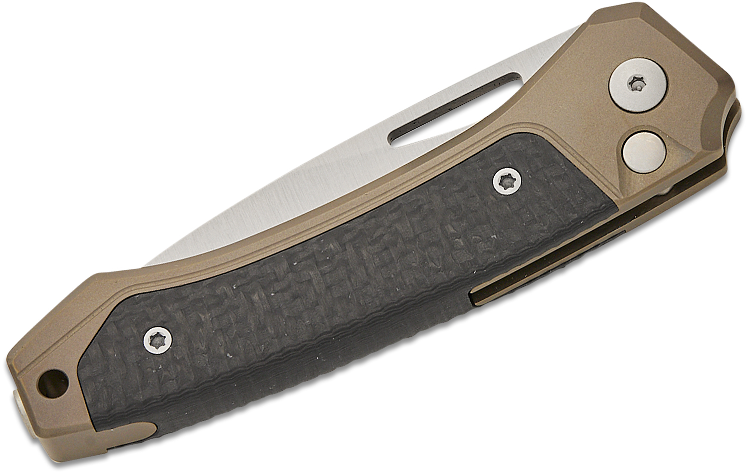 LionSteel TW BR CF Twain Solid Button Lock Folding Knife 3.15" CPM ...