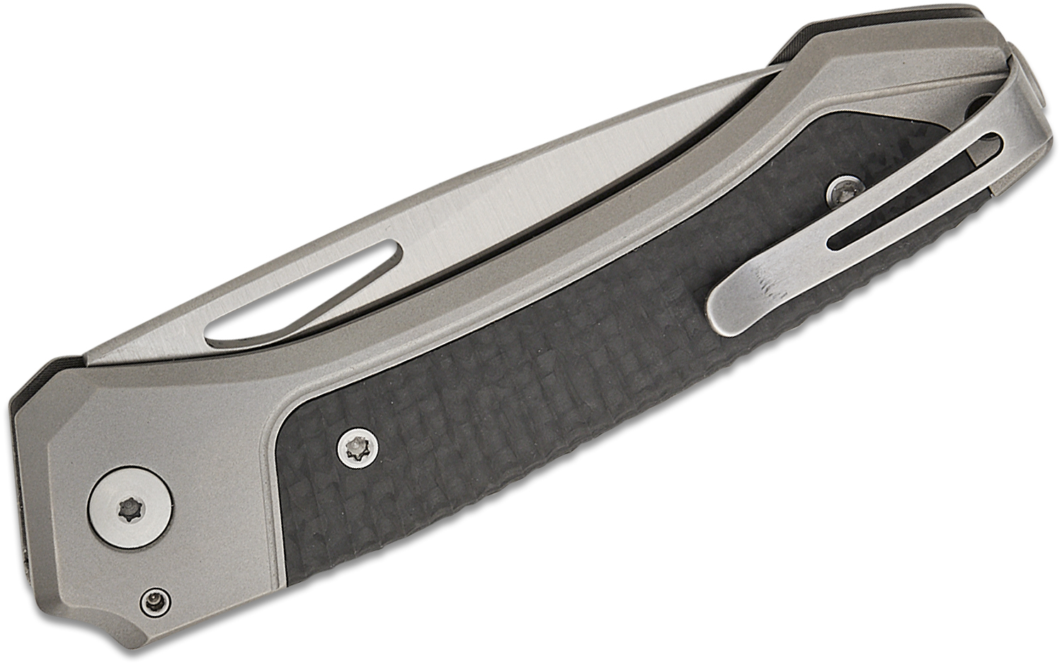 LionSteel TW GY CF Twain Solid Button Lock Folding Knife 3.15" CPM ...