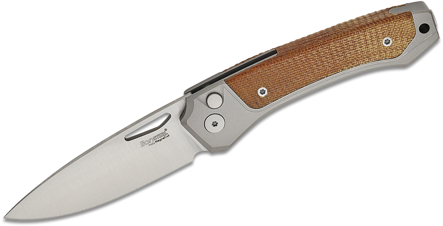 LionSteel TW GY CVN Twain Solid Button Lock Folding Knife 3.15" CPM ...
