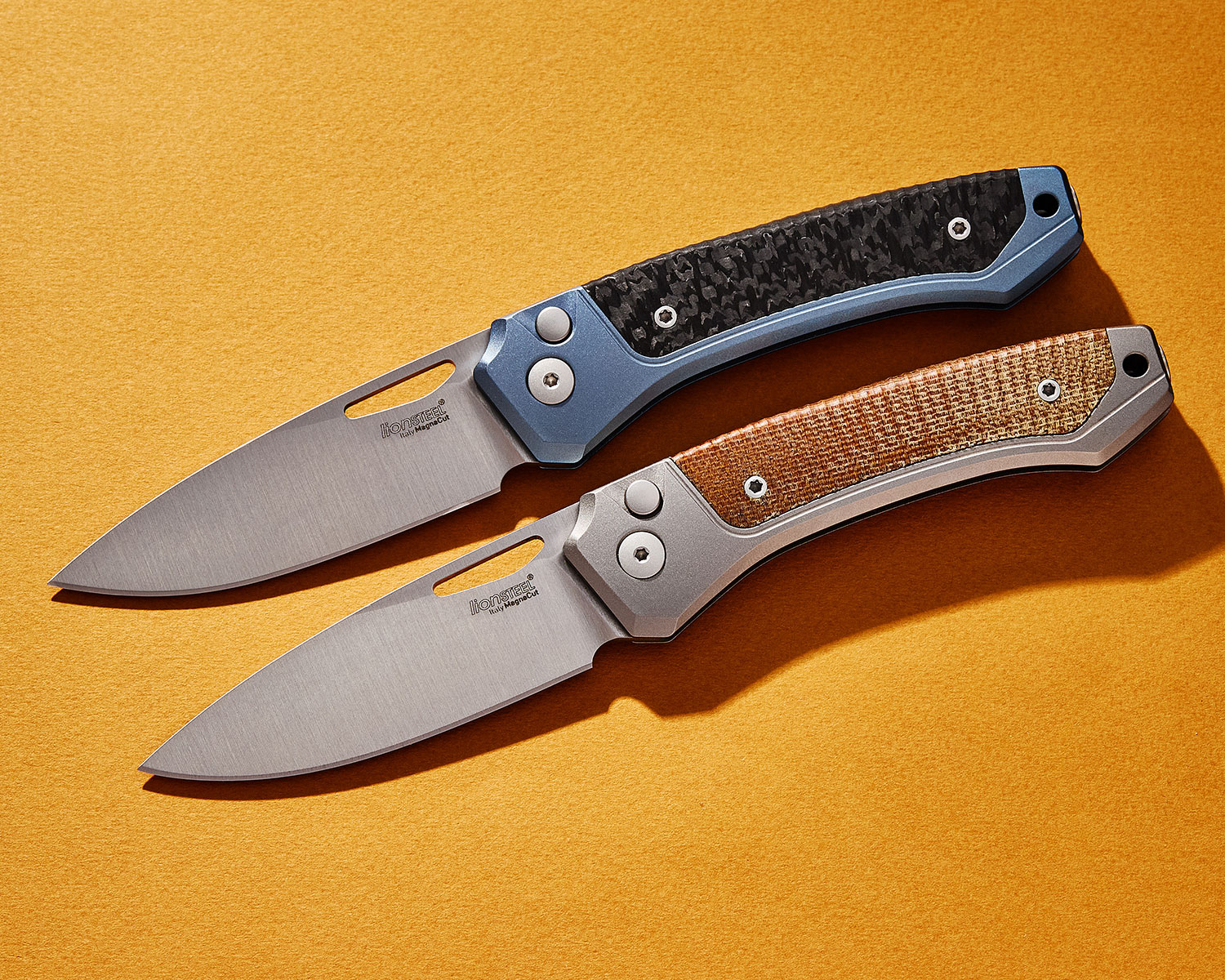 LionSteel TW GY CVN Twain Solid Button Lock Folding Knife 3.15" CPM ...
