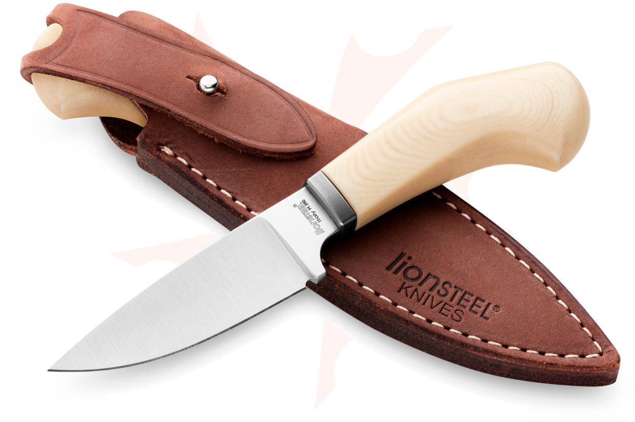 LionSteel Willy Pocket Fixed Blade Knife 3.11" M390 Satin Drop Point ...