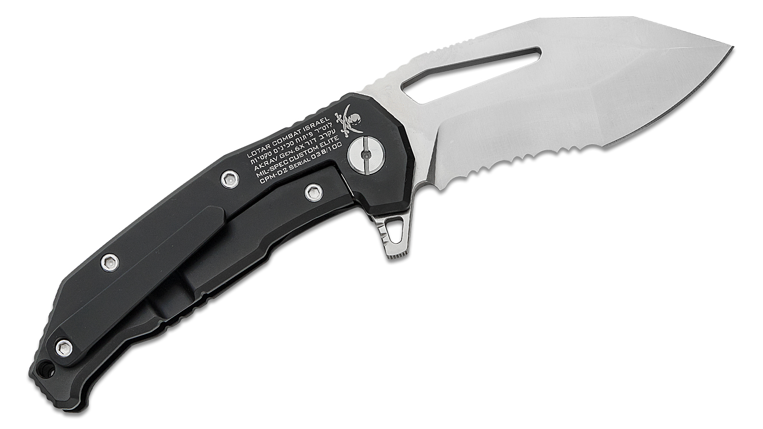 LOTAR Combat AKRAV Gen.6X GHOST 100 Series Flipper Knife 3.5" CPM-D2 ...