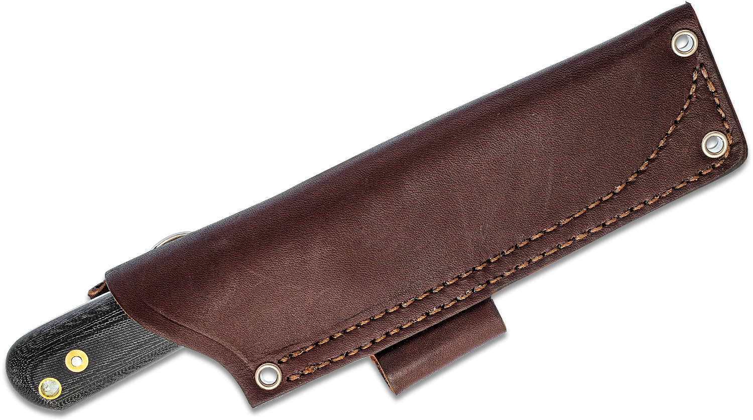 L.T. Wright Gen 5 5.1" A2 Saber Grind Kephart Fixed Blade Knife, Black Canvas Micarta, Leather ...