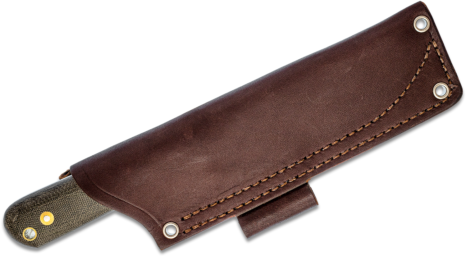 L.T. Wright Gen 5 5.1" A2 Scandi Grind Kephart Fixed Blade Knife, Green Canvas Micarta, Leather ...