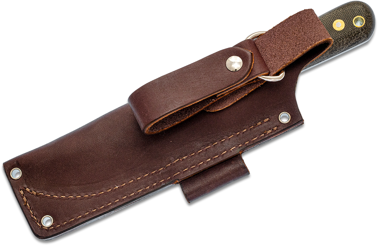 L.T. Wright Gen 5 5.1" A2 Scandi Grind Kephart Fixed Blade Knife, Green Canvas Micarta, Leather ...