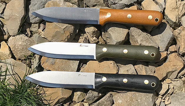 L.T. Wright Gen 5 5.1" A2 Scandi Grind Kephart Fixed Blade Knife, Green Canvas Micarta, Leather ...