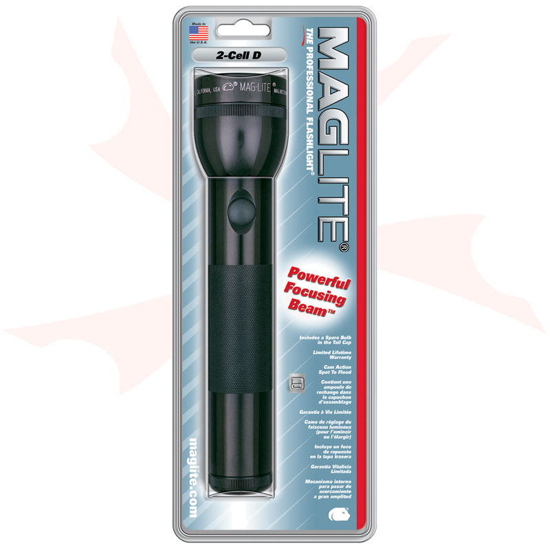 Maglite 2 D Cell Flashlight - Black Body - KnifeCenter - S2D016 ...