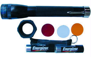 MagLite 2AA Combo Pack Light Plus Pocket Clip Color Lenses Wrist Strap ...