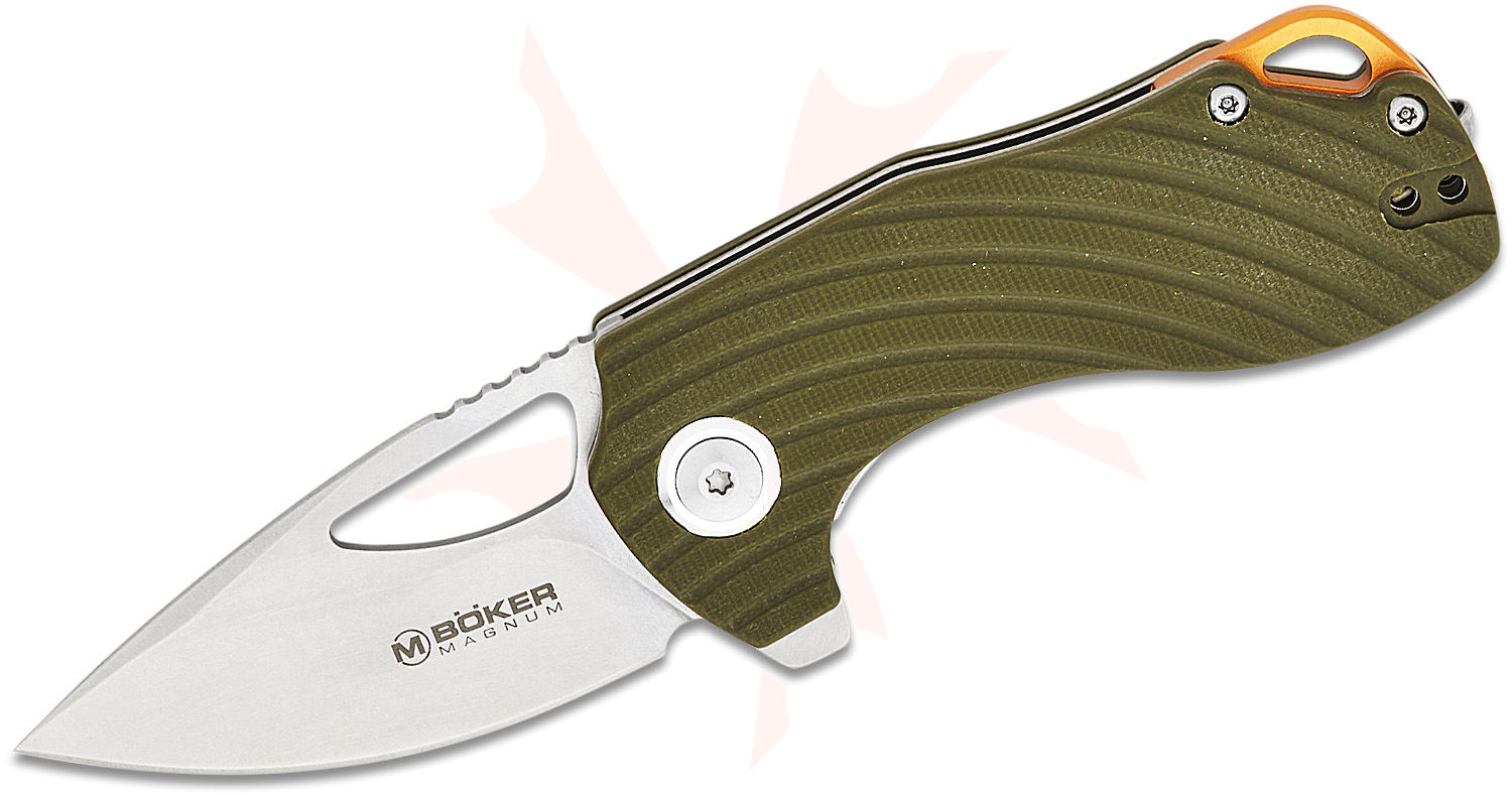 Boker Magnum Tadpole Flipper Knife 2.36" 440A Stonewashed Drop Point ...