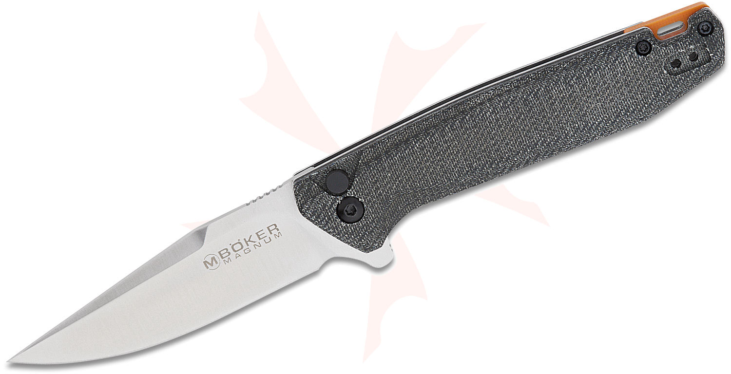 Boker Magnum Border Forest Button Lock Folding Knife 3.39" 440A Satin ...