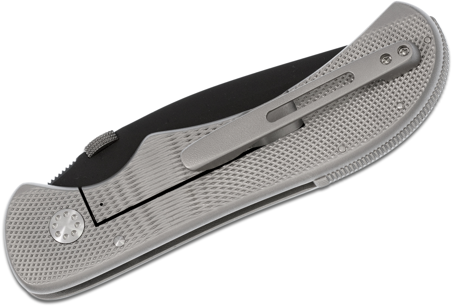 Sal Manaro Custom Bullseye Folding Knife 3.625" Black 1095 Carbon Steel Blade, Milled Titanium ...