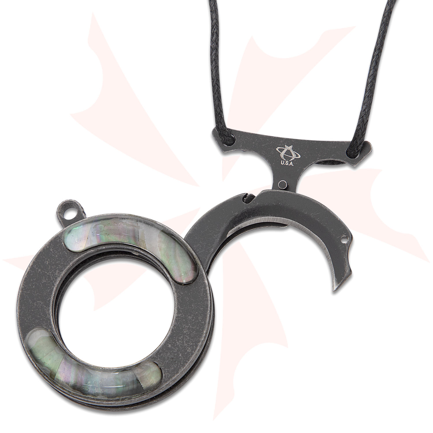 Mantis MK-14 SWBP G&G Hawk Vicious Circle Folding Neck Knife 1.5" Black ...