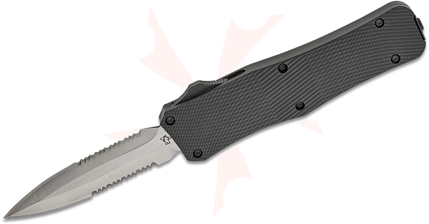 Mantis 812 AUTO OTF Knife 3.25" 440C Satin Combo Double Edge Dagger ...