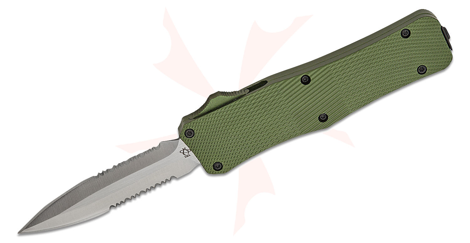 Mantis 816 AUTO OTF Knife 3.25" 440C Satin Combo Double Edge Dagger ...