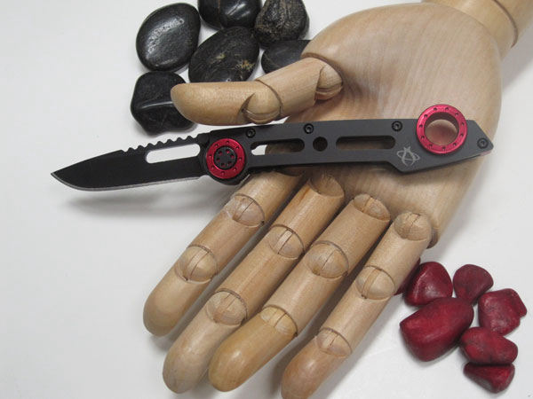 Mantis T5 Monacoe Folding Knife 3" Black Plain Blade, Steel Handles ...