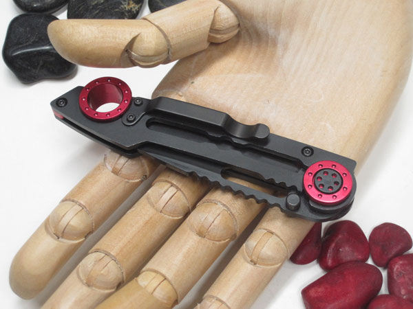 Mantis T5 Monacoe Folding Knife 3" Black Plain Blade, Steel Handles ...