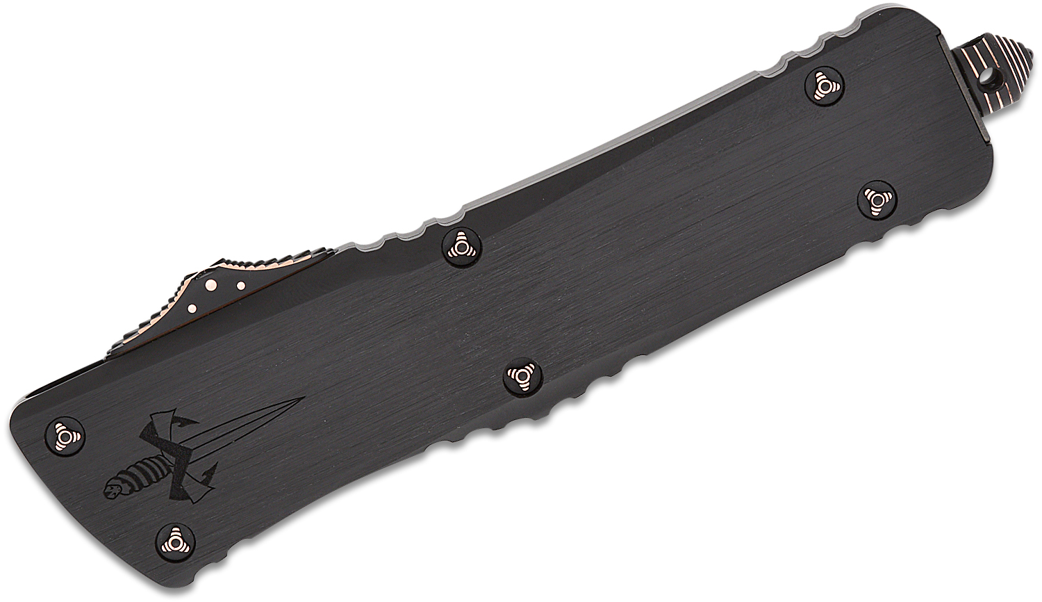 Marfione Custom Knives Combat Interceptor OTF AUTO 3.875" Boker Forge Volcanic River Damascus ...