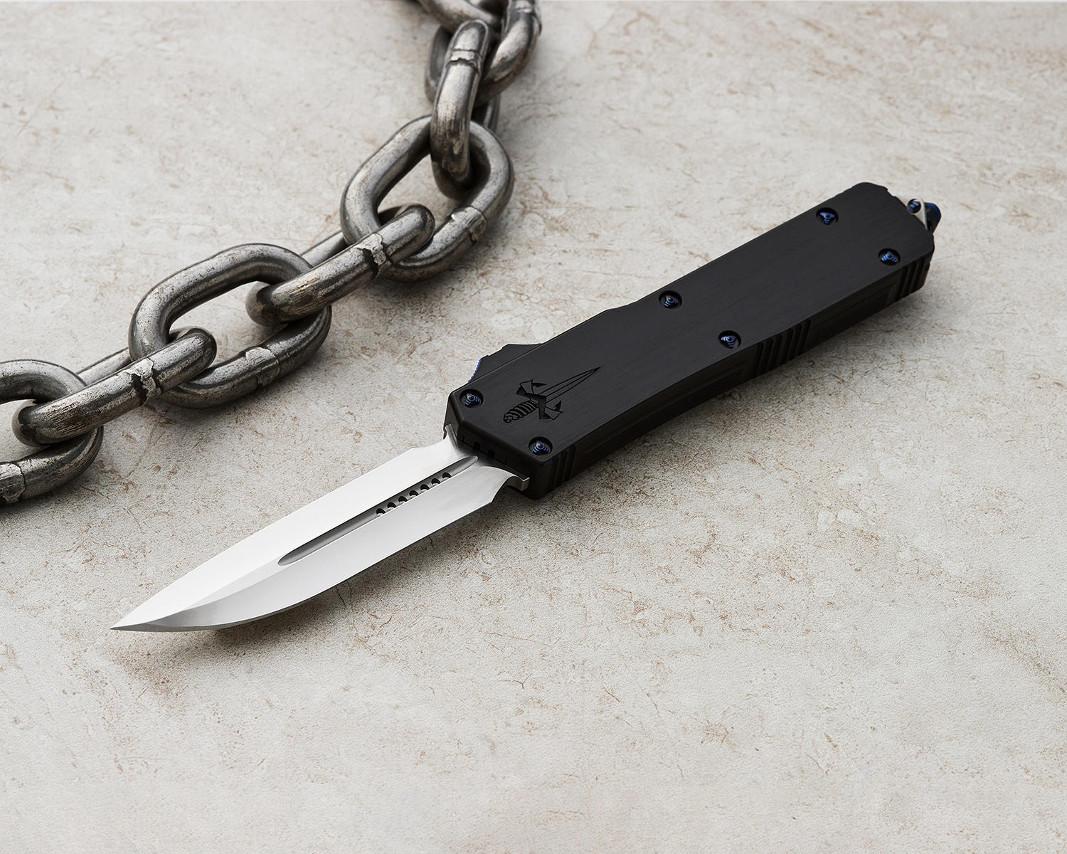 Marfione Custom Knives Scarab II OTF AUTO 3.875" M390 Hand Rubbed Satin ...