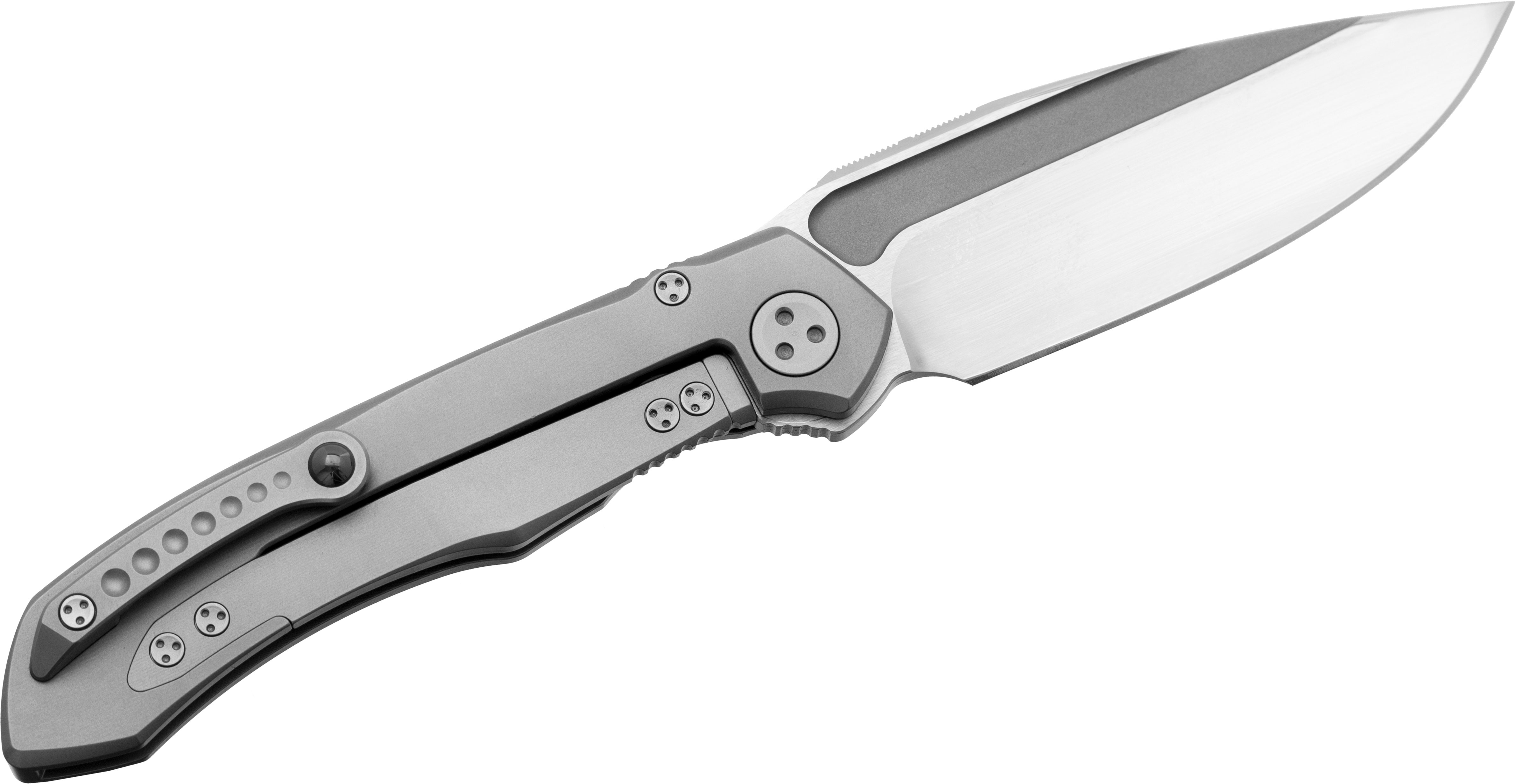 Marfione Custom Knives Anax 3-3/4" Satin Elmax Blade, Titanium Handle ...