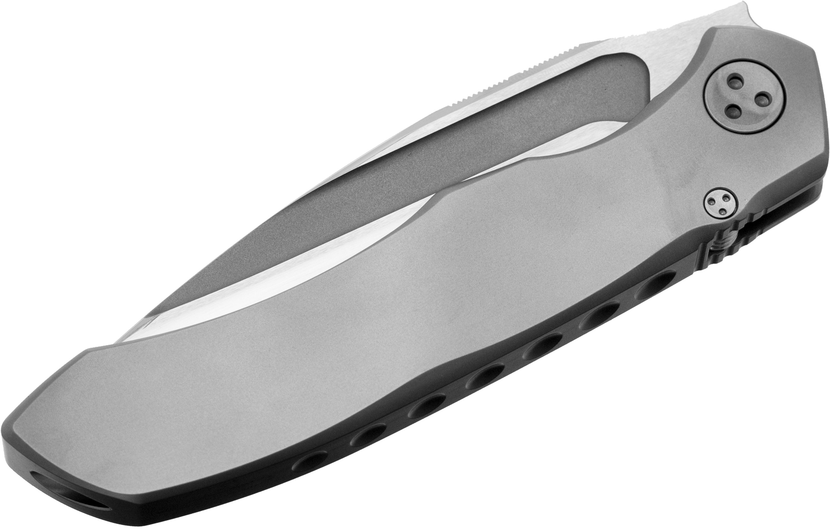 Marfione Custom Knives Anax 3-3/4" Satin Elmax Blade, Titanium Handle ...