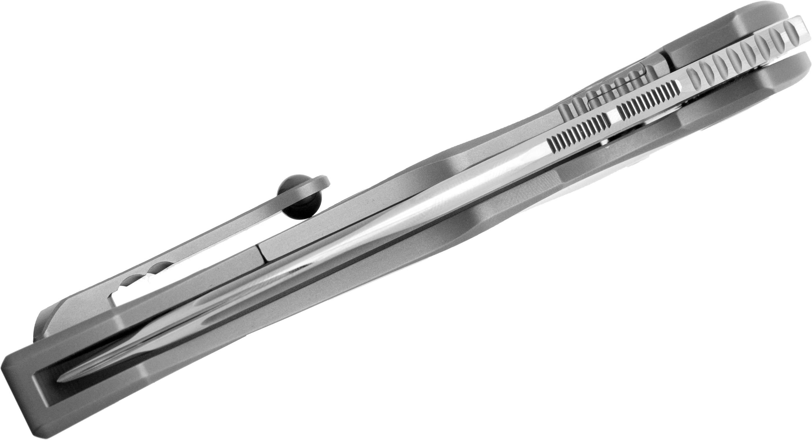 Marfione Custom Knives Anax 3-3/4" Satin Elmax Blade, Titanium Handle ...