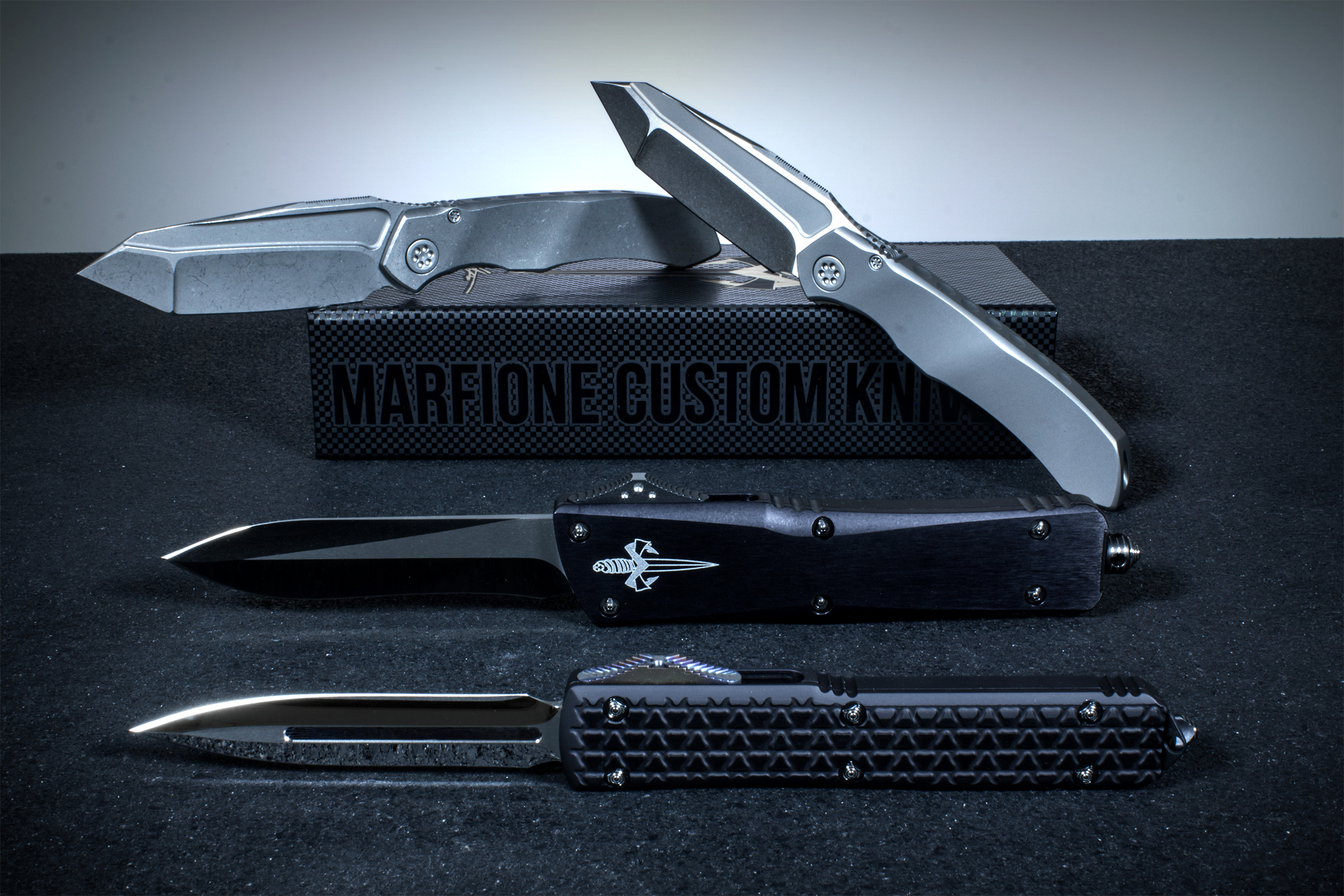 Marfione Custom Knives Anax 3.625" Apocalyptic Elmax Tanto Blade ...