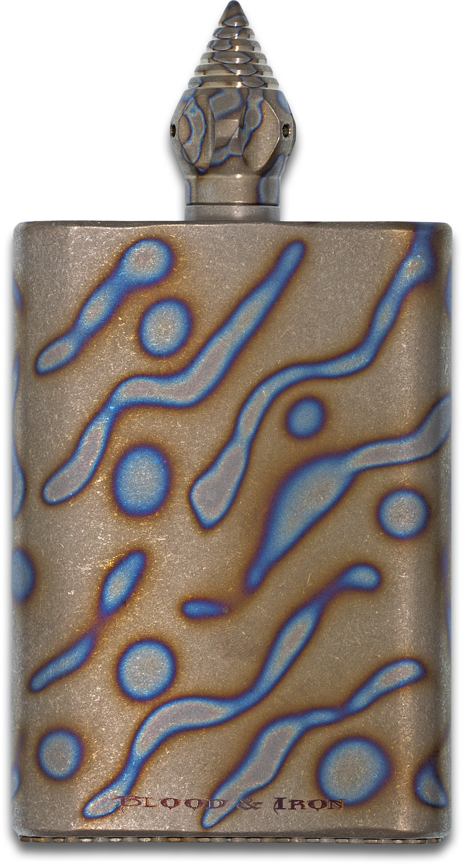 Marfione Custom Blood & Iron Tactical Short Flask, Flamed Titanium with ...