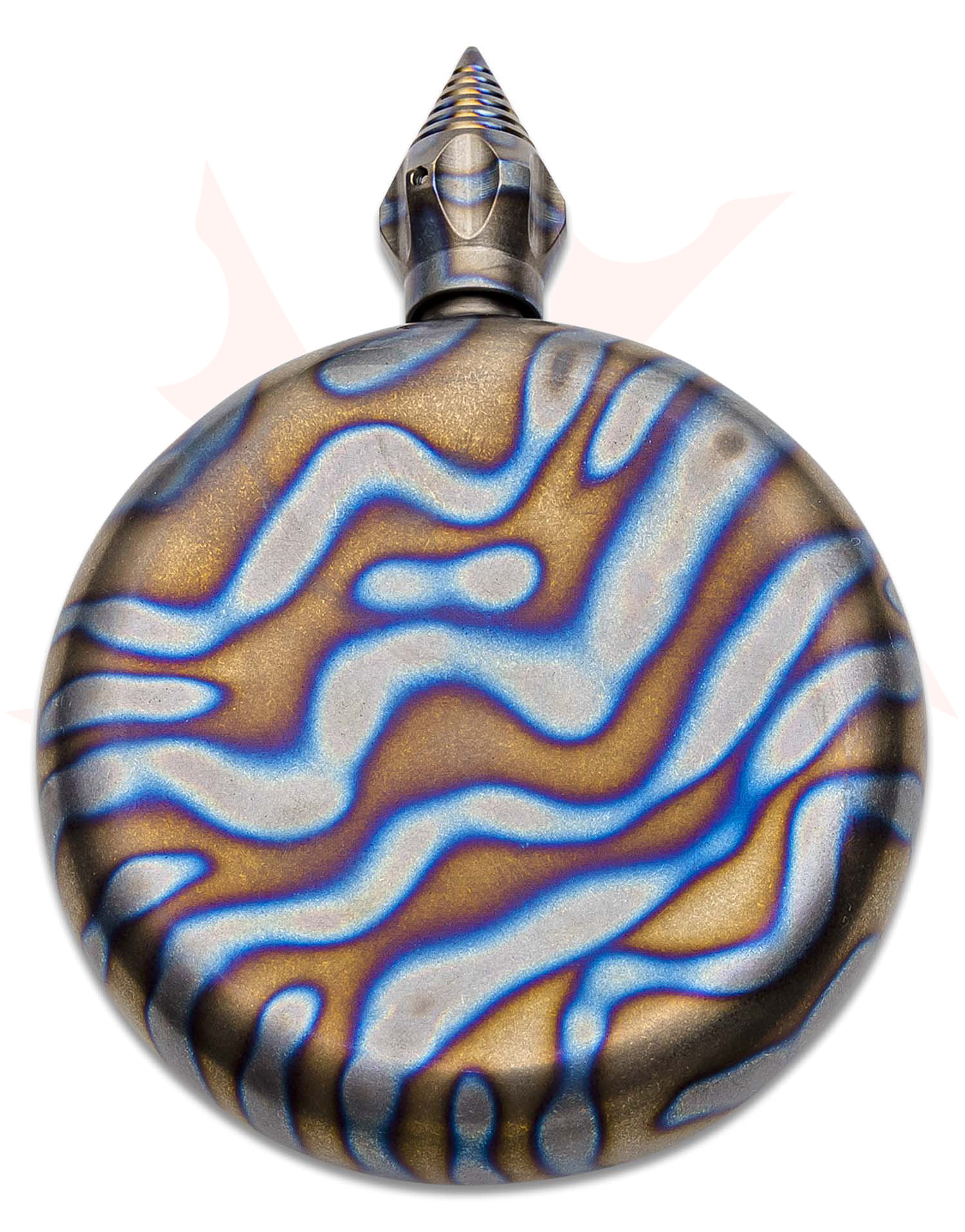 Marfione Custom Blood & Iron Tactical Round Flask, Flamed Titanium with ...