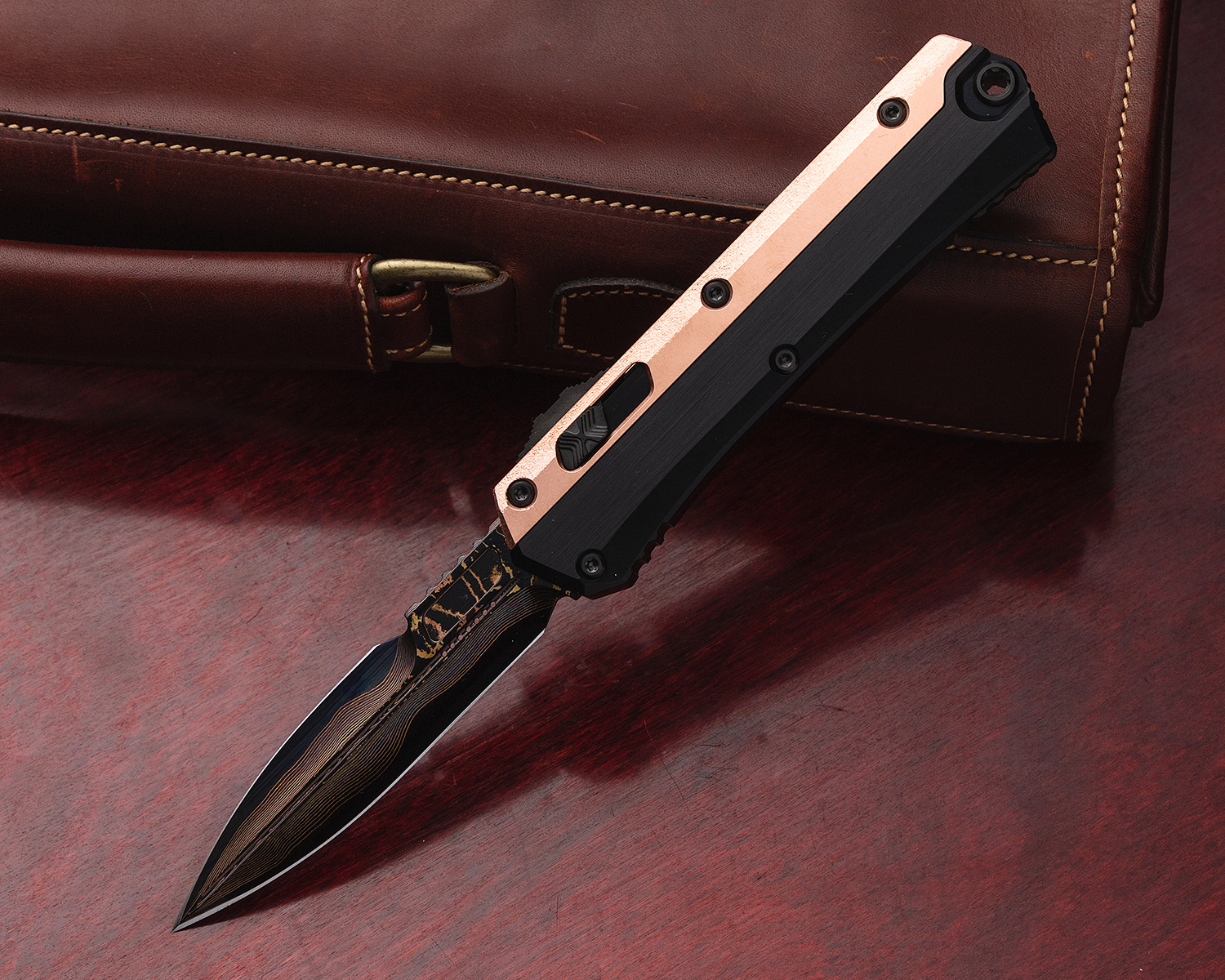 Marfione Custom Knives Glykon AUTO OTF Knife 3.75" Hot Blued Baker ...
