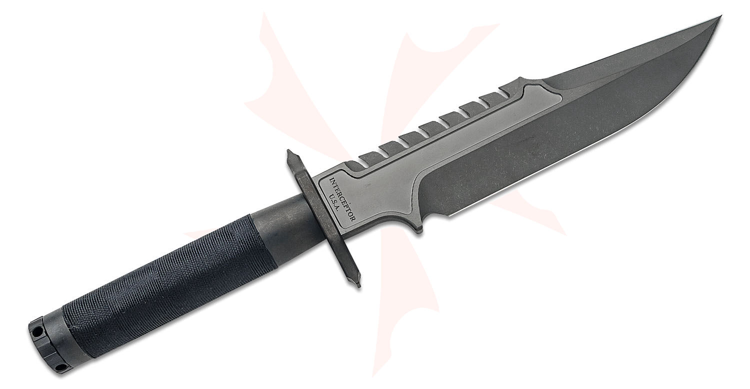 Marfione Custom Knives Interceptor Fixed Blade Knife 7.875" M390 Black ...