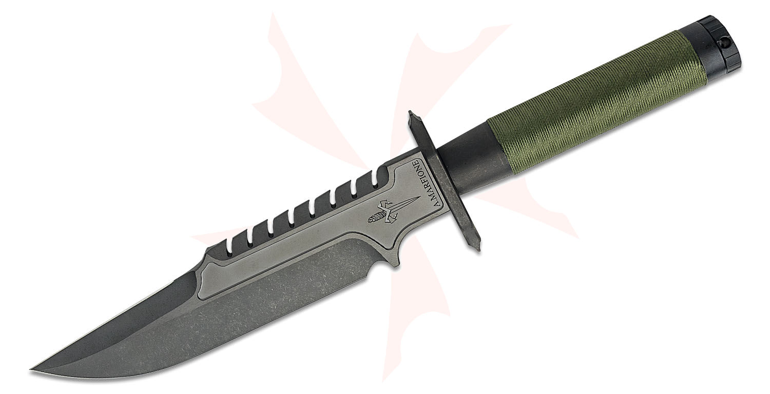 Marfione Custom Knives Interceptor Fixed Blade Knife 7.875" M390 Black ...