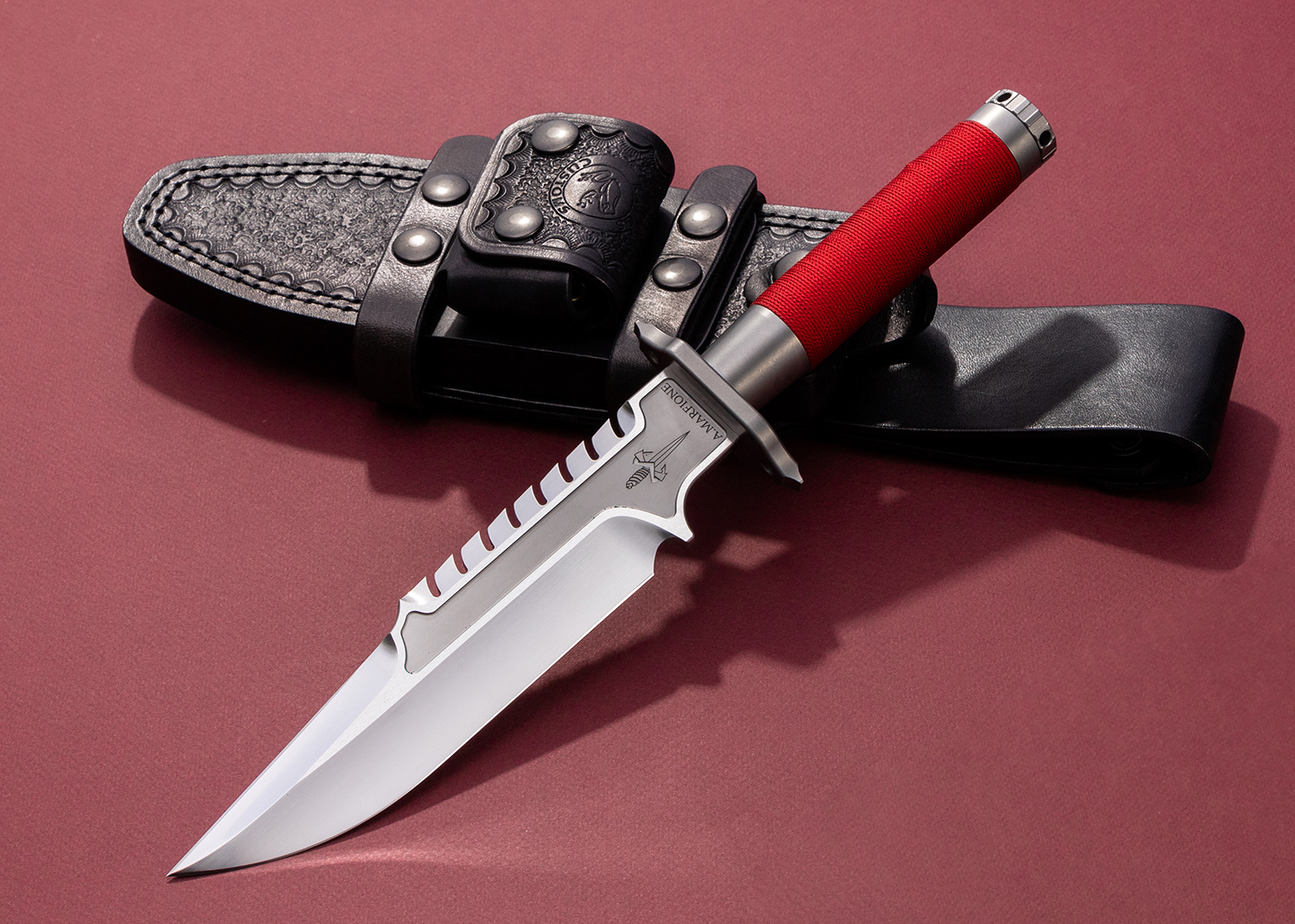 Marfione Custom Knives Interceptor Fixed Blade Knife 7.875" M390 Double ...